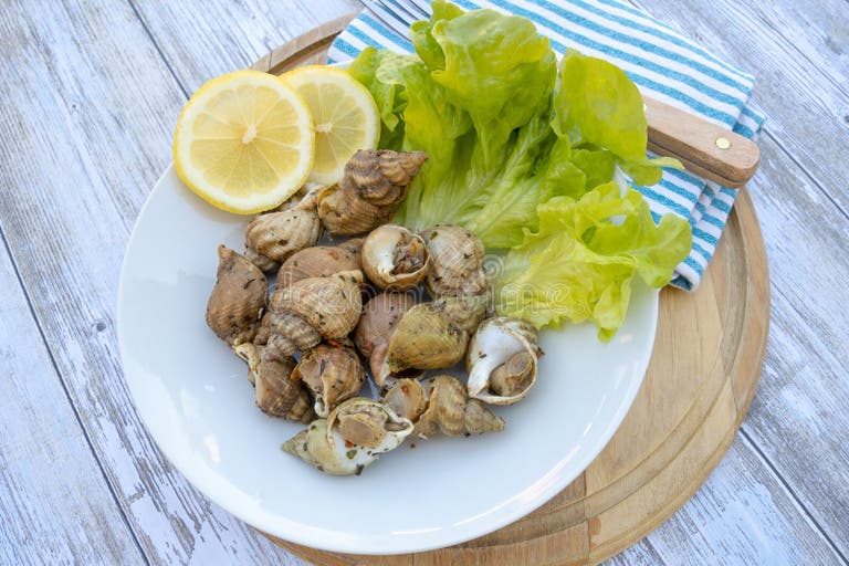 Plate of Cooked Whelks on a Table Stock Image - Image of whelks, food ...