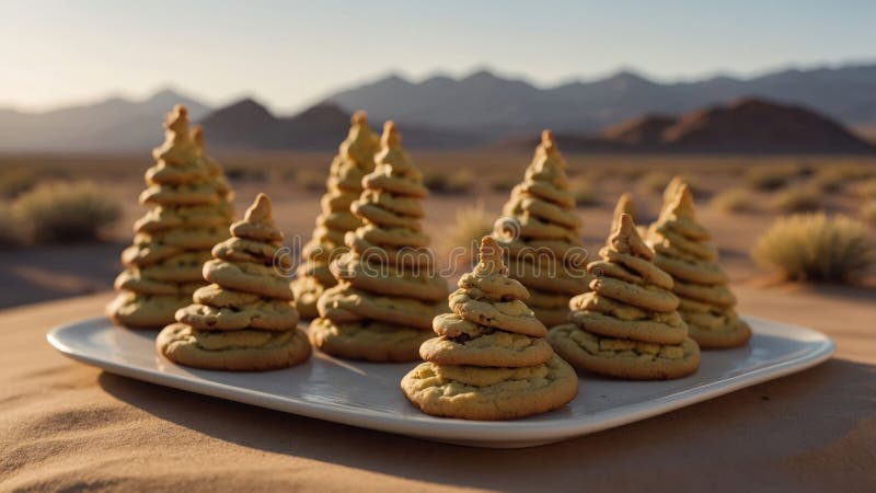 Golden Hour Desert Christmas Cookies: Festive Treats in the Dunes Stock ...