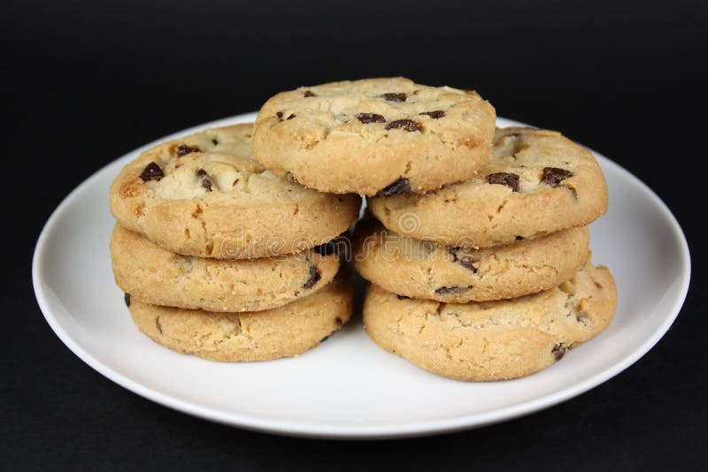 Plate of cookies. stock photo. Image of snack, chip, baked - 16745692