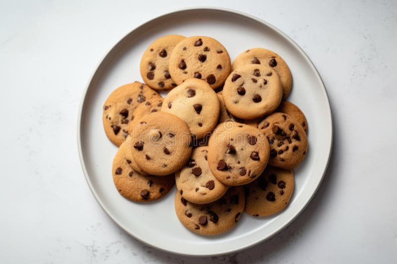 A Plate of Cookies, Topped with Miniature Chocolate Chips Stock ...