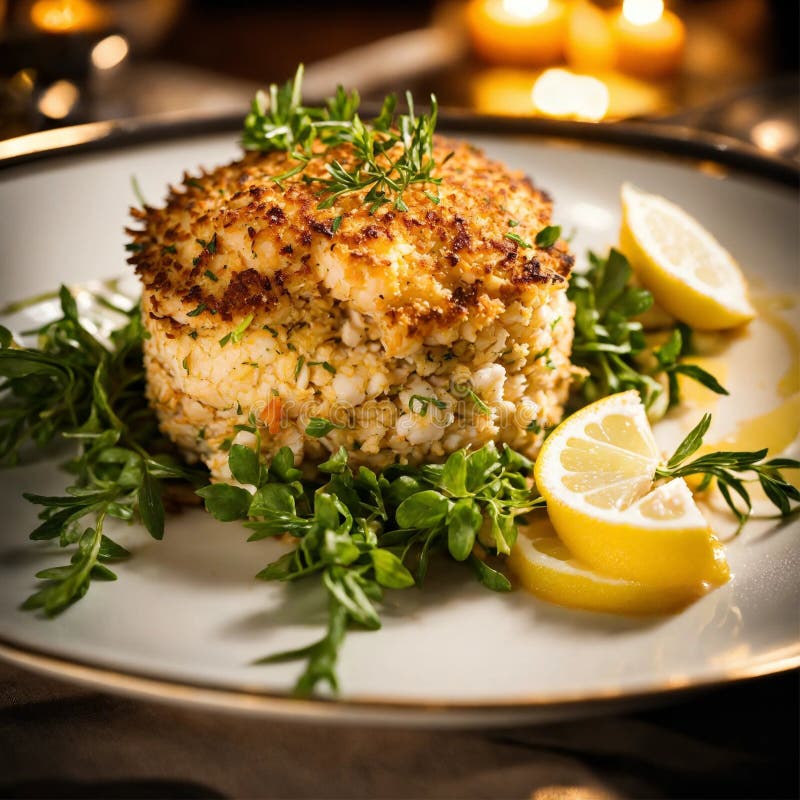 Plate of Crab Cakes. Generative Ai. Ai Stock Illustration ...