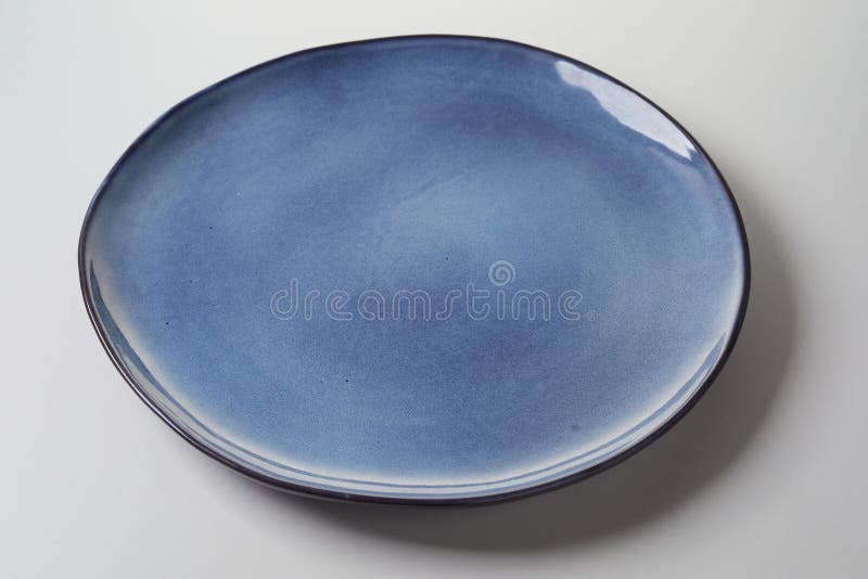 Plate with Creative Blue Enamel Stock Image - Image of design, domestic ...