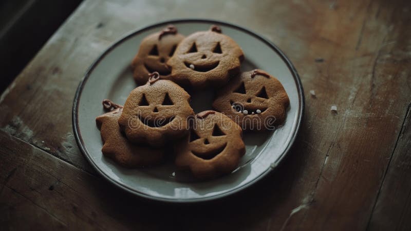A Plate of Creative Cookies with Face Designs Stock Photo - Image of ...