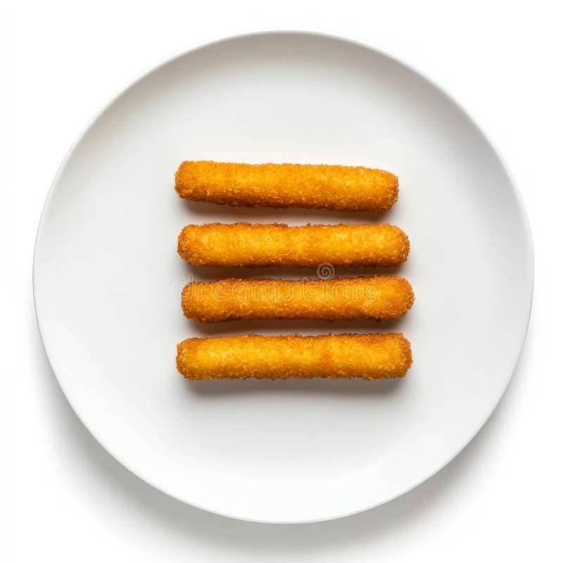 A Plate of Crispy Mozzarella Sticks, Isolated on a White Background ...