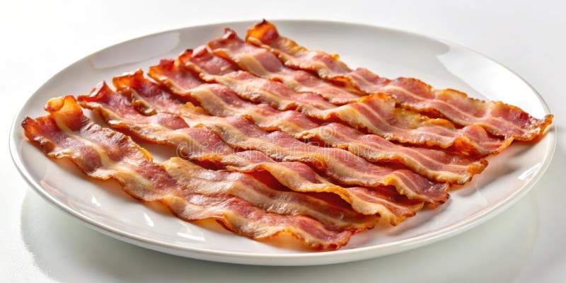 A Plate of Crispy, Savory Bacon Strips, Perfectly Cooked and Ready To ...