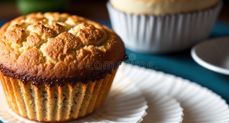 A Plate with a Cupcake on it. Stock Photo - Image of sugar, white ...