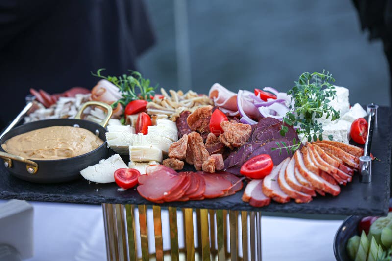 Plate of Cut Meats and Garnish Stock Image - Image of garnish, serving ...