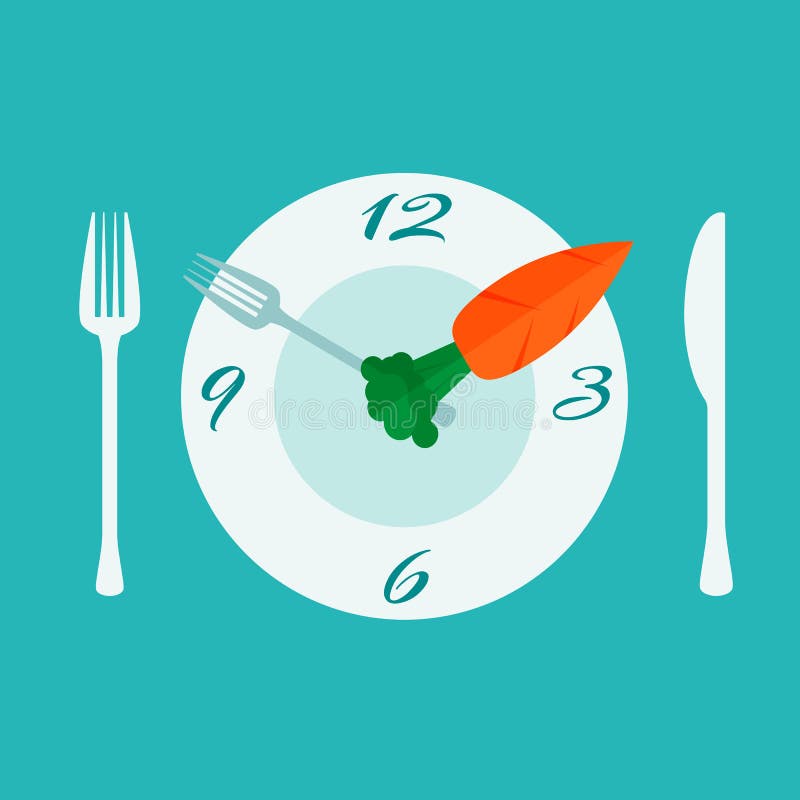 Plate with Cutlery (fork and Knife). Time To Eat Stock Vector ...