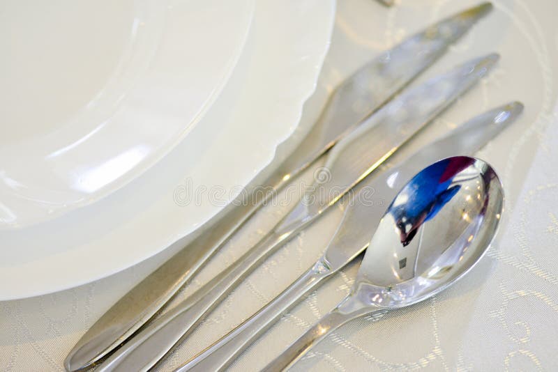 Plate with cutlery stock photo. Image of dishware, crockery - 52166216