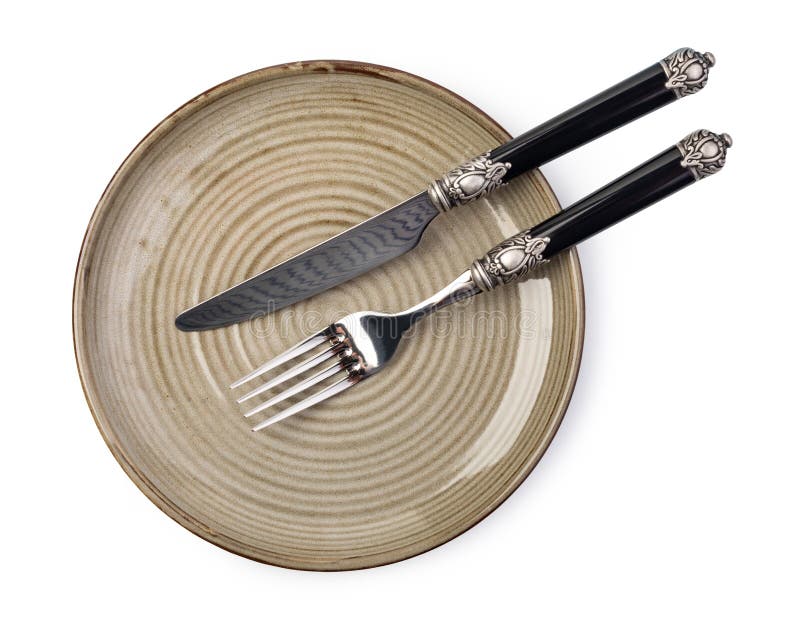 Plate and cutlery stock photo. Image of kitchen, table - 162670740