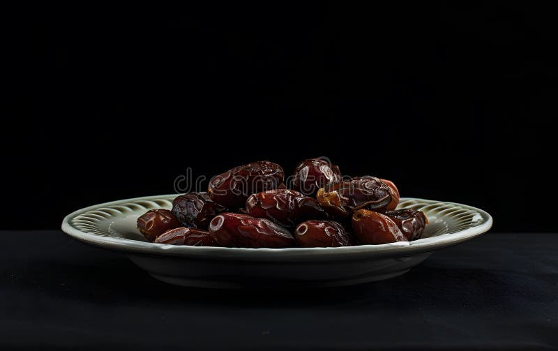 Ramadan Iftar Dates - Plate of Sweet Fruit Stock Illustration ...