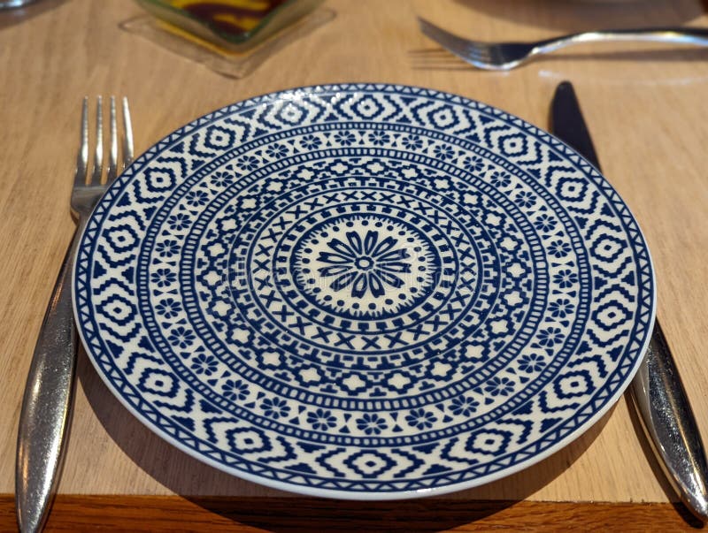 Plate Decoration Silverware Design Circle Stock Image - Image of ...