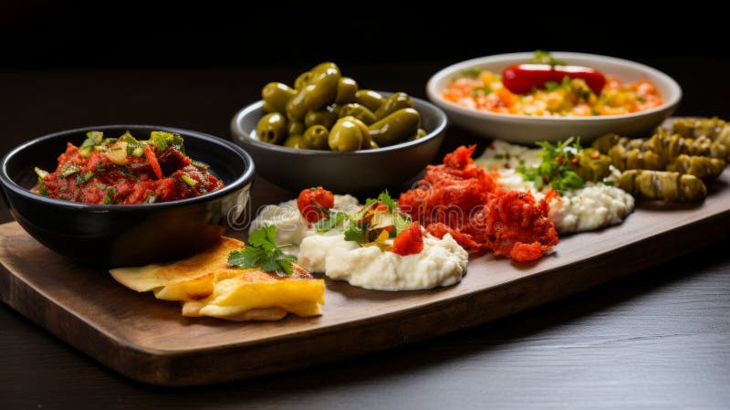 A Plate of Delectable Tapas with a Variety of Flavors and Textures ...