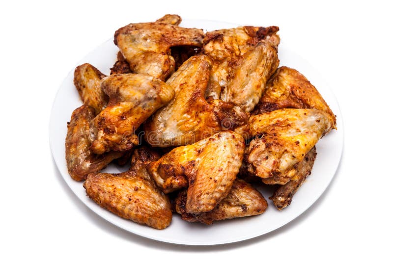Plate of Delicious Barbecue Chicken Wings Stock Image - Image of ...