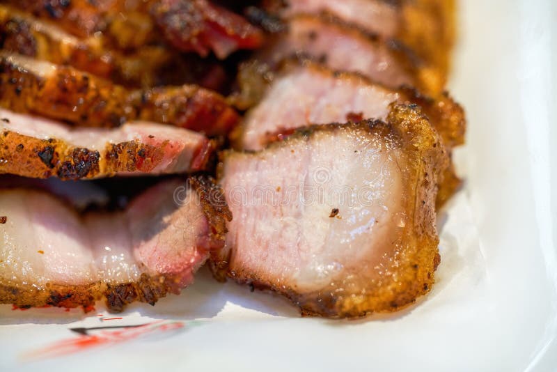 A Plate of Delicious Crispy Crispy Meat Stock Photo - Image of seafood ...