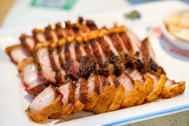 A Plate of Delicious Crispy Crispy Meat Stock Image - Image of dish ...