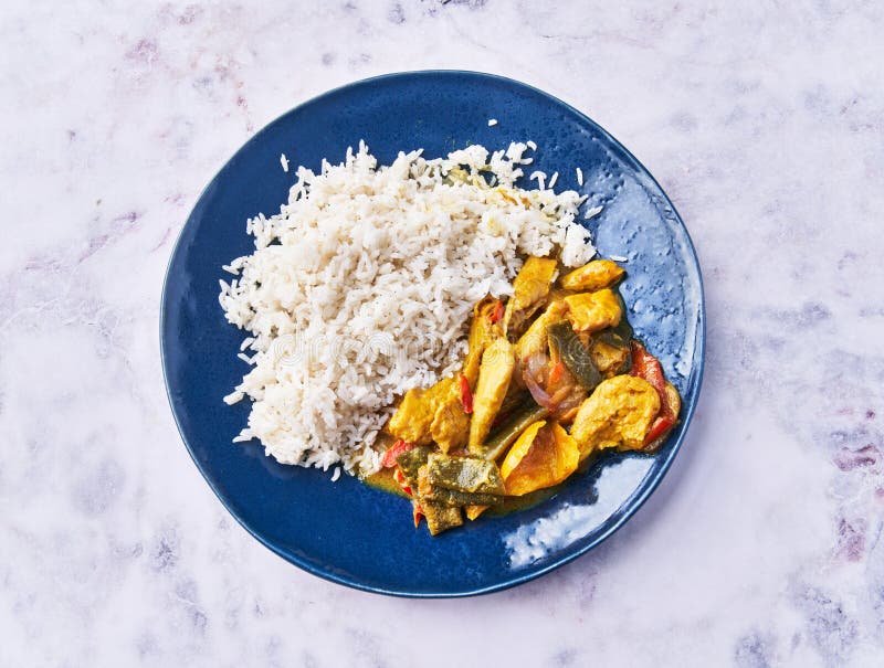 Plate of Delicious Indian Meal on Marble Surface Stock Photo - Image of ...