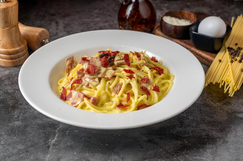 Plate of Delicious Pasta on the Table Stock Image - Image of food ...