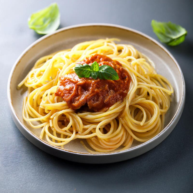 Plate with Delicious Pasta on Table in Kitchen Stock Illustration ...