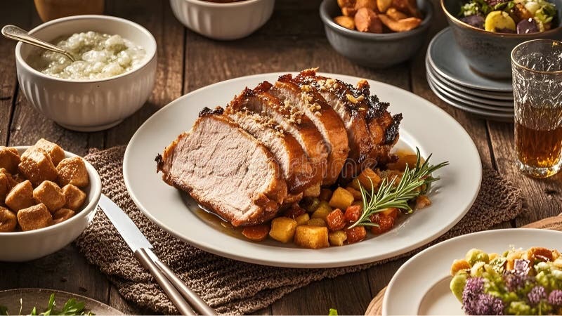 A Plate of Delicious Roasted Pig (babi Guling) Stock Illustration ...