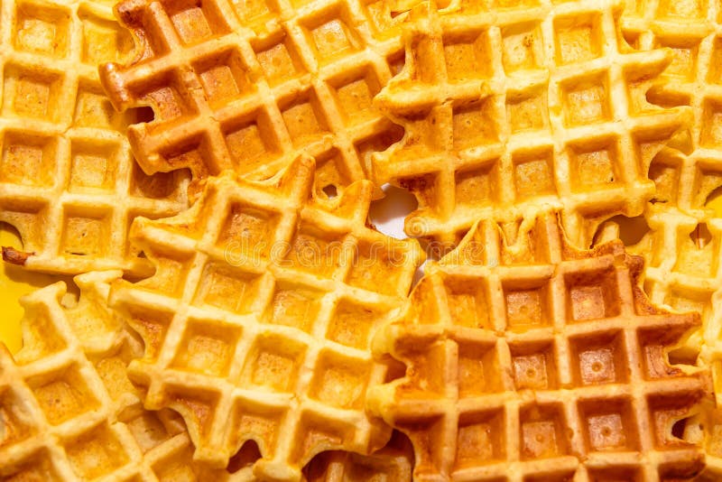 Plate of delicious waffles stock image. Image of yellow - 320648151