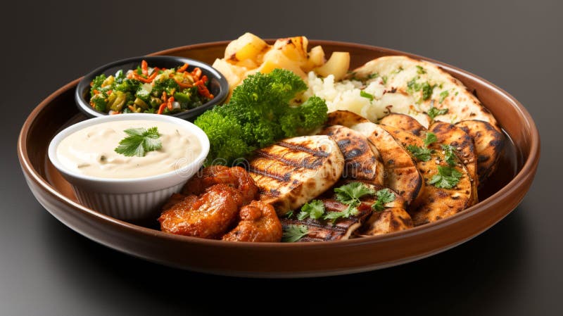 A Plate of Deshi Food in a Plate Isolated on White Stock Photo - Image ...