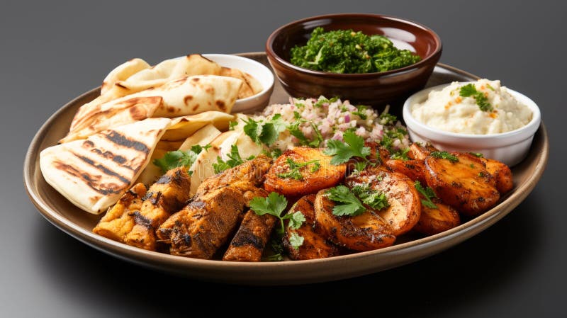 A Plate of Deshi Food in a Plate Isolated on White Stock Photo - Image ...