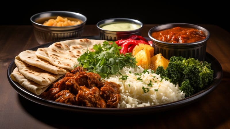 A Plate of Deshi Food in a Plate Isolated on White Stock Photo - Image ...