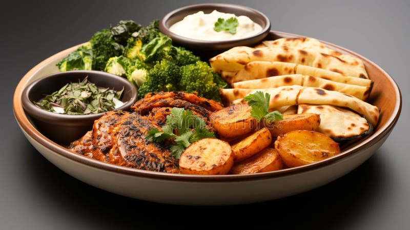 A Plate of Deshi Food in a Plate Isolated on White Stock Photo - Image ...