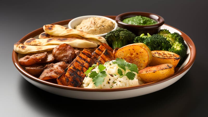 A Plate of Deshi Food in a Plate Isolated on White Stock Photo - Image ...