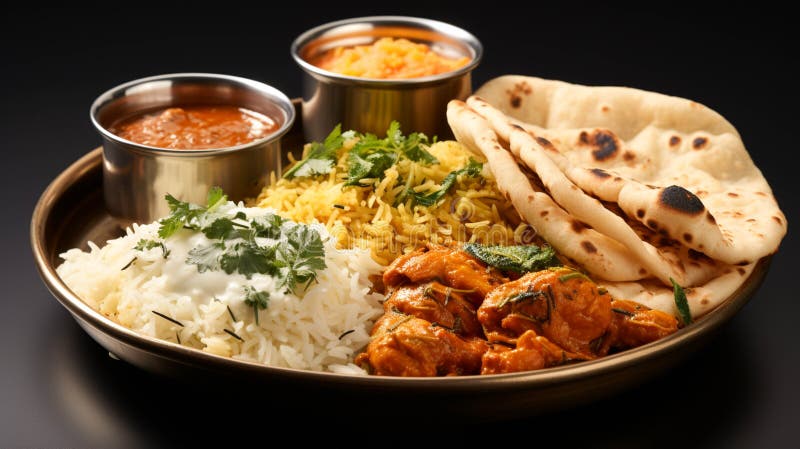 A Plate of Deshi Food in a Plate Isolated on White Stock Photo - Image ...