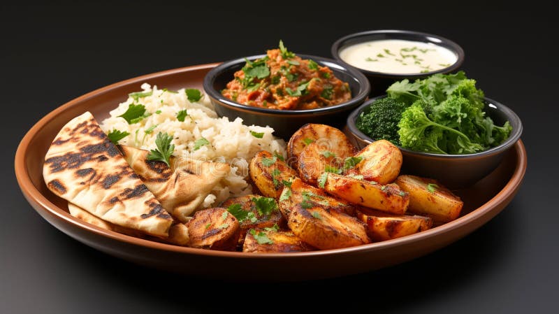 A Plate of Deshi Food in a Plate Isolated on White Stock Photo - Image ...