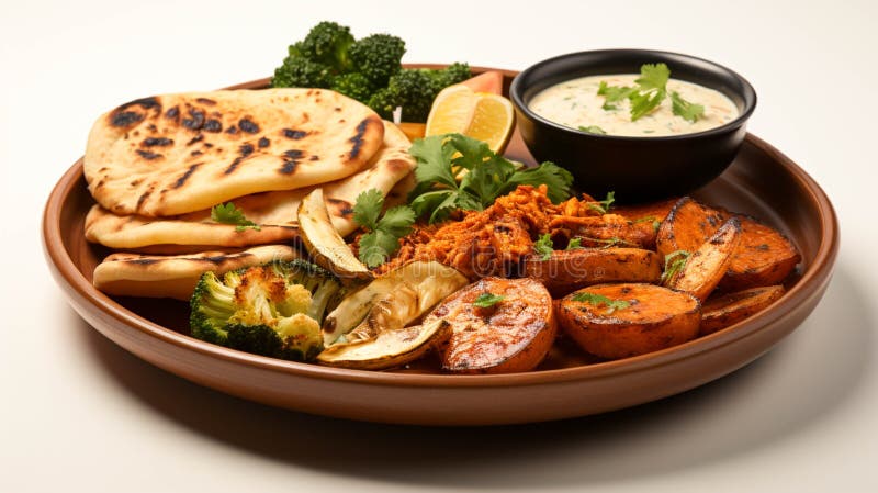 A Plate of Deshi Food in a Plate Isolated on White Stock Photo - Image ...