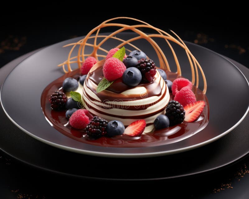 A plate of dessert stock illustration. Illustration of treat - 291984141