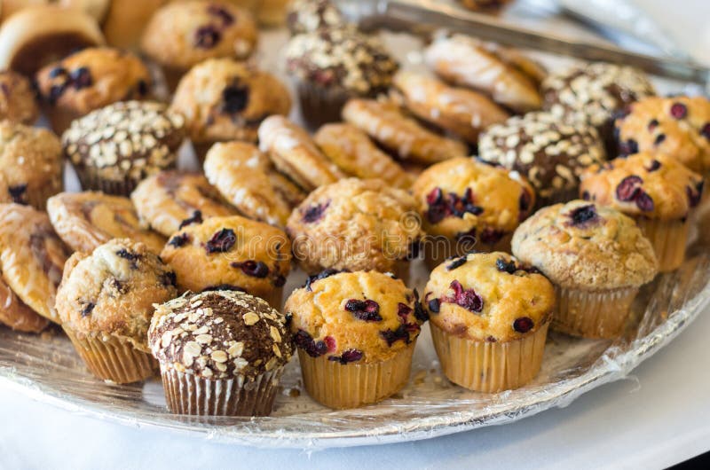 Plate of dessert muffins stock photo. Image of tray, sweet - 28114642