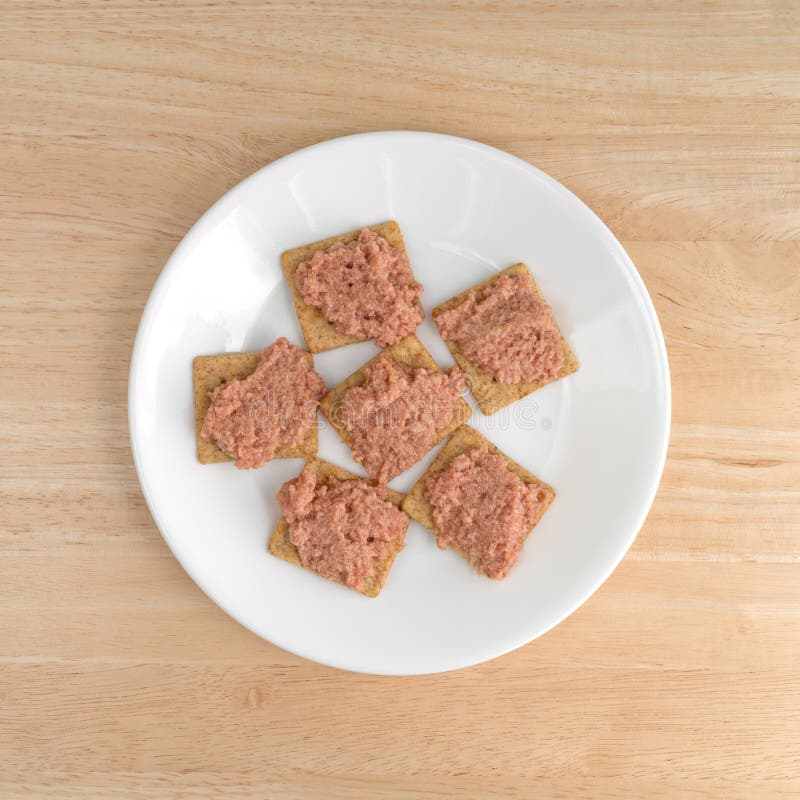 Plate of Deviled Ham on Crackers. Stock Photo - Image of grain, deviled ...