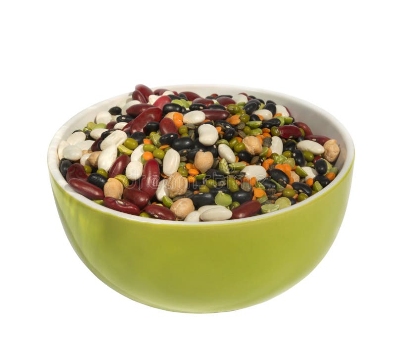 Different Bean Varieties. White, Red and Brown Beans on Plates on a ...