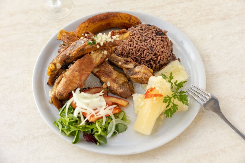 Plate with Different Type of Fresh Food Stock Image - Image of meal ...