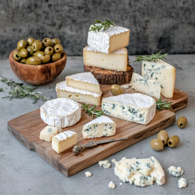 Plate with Different Types of Cheese Stock Photo - Image of wood ...