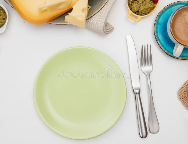 Plate on a dining table stock photo. Image of eating - 67460972