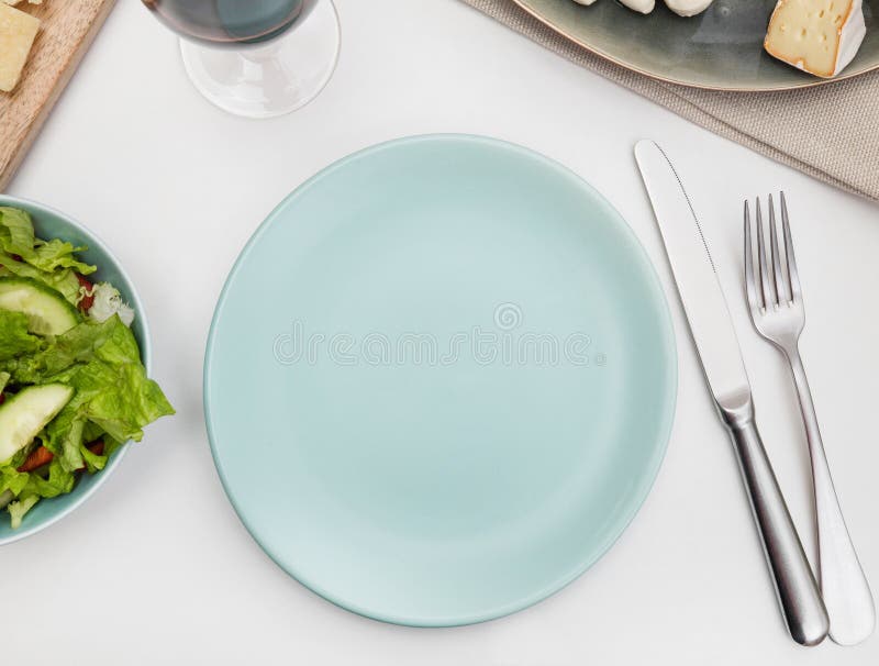 Plate on a dining table stock image. Image of silverware - 67437237