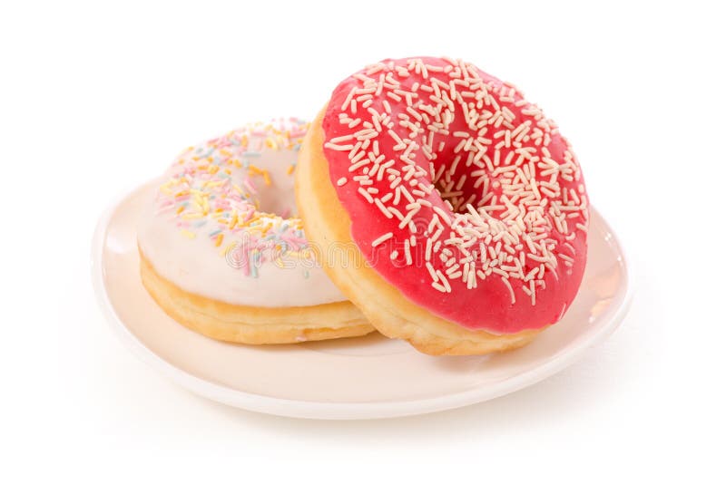 Plate with Donuts Sweetness Stock Image - Image of fattening, donut ...
