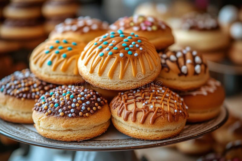 A Plate of Easter Biscuits, Golden and Appetizing, Culinary Theme Stock ...