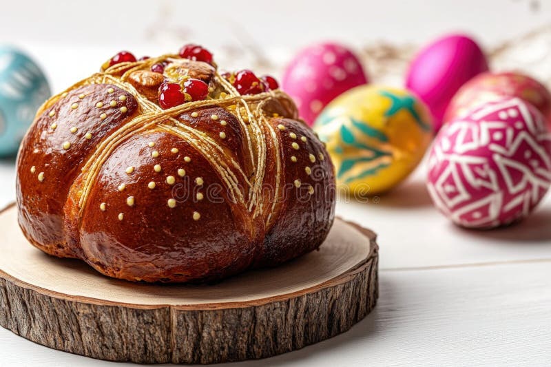 A Plate of Easter Food Isolated on a White Background, Appetizing and ...