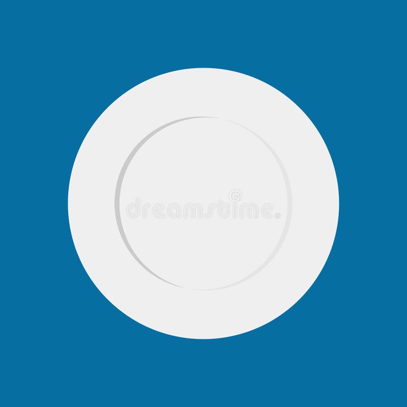Plate Empty Isolated. Blank White Dish Stock Vector - Illustration of ...