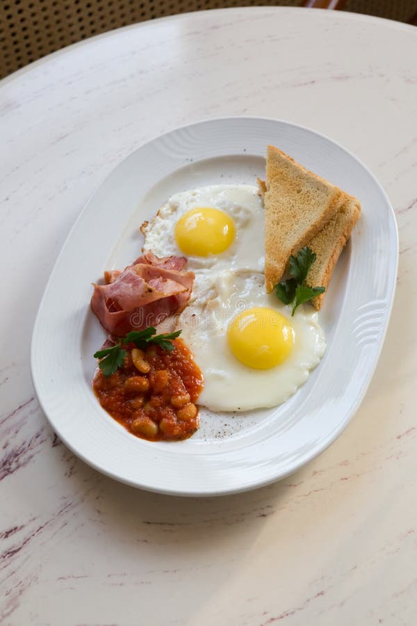Plate of English Breakfast Set Ready for Breakfast Stock Image - Image ...