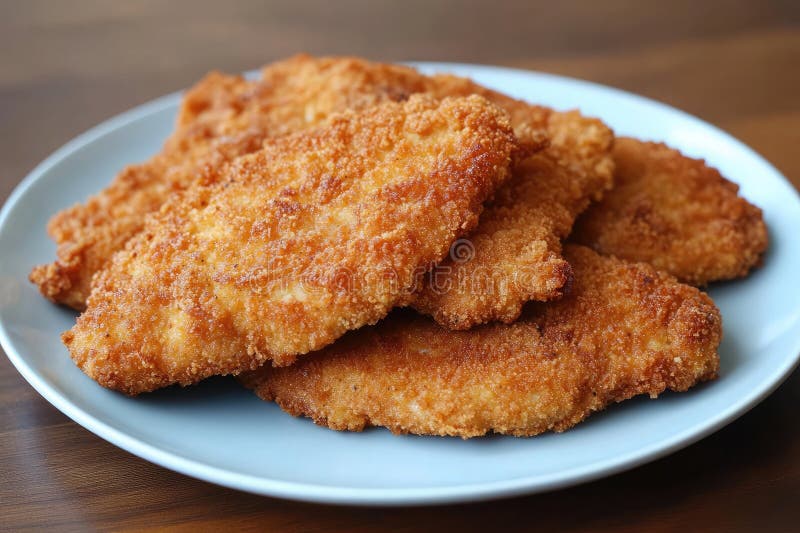 A Plate of Escalope De Ternera with Breaded Veal Cutlet. Stock ...