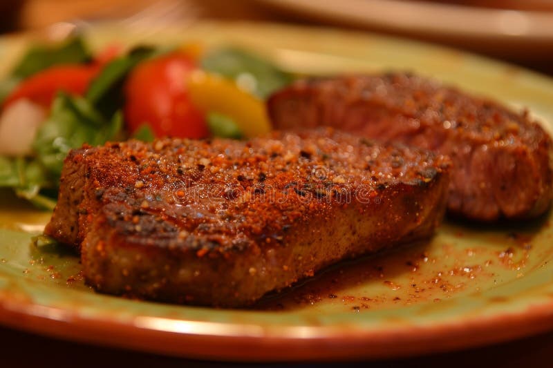 Plate with Eye Round Steak and Assorted Vegetables Arranged on a Wooden ...