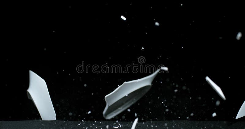 Plate Falling and Exploding on Black Background, Stock Video - Video of ...