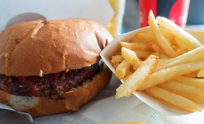 Plate in a Fast Food Restaurant Full Food Stock Photo - Image of sauce ...